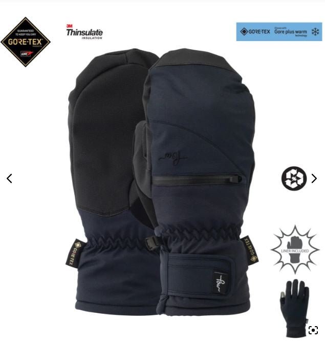 POW Woman's Cascadia Short Mitt - Black | Snowride Sports